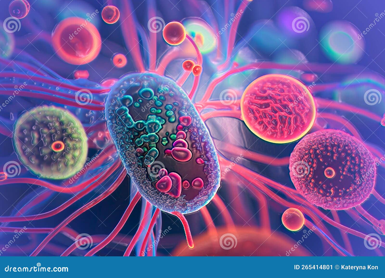 Beautiful Microworld, Microbes of Different Shapes, Illustration Stock ...