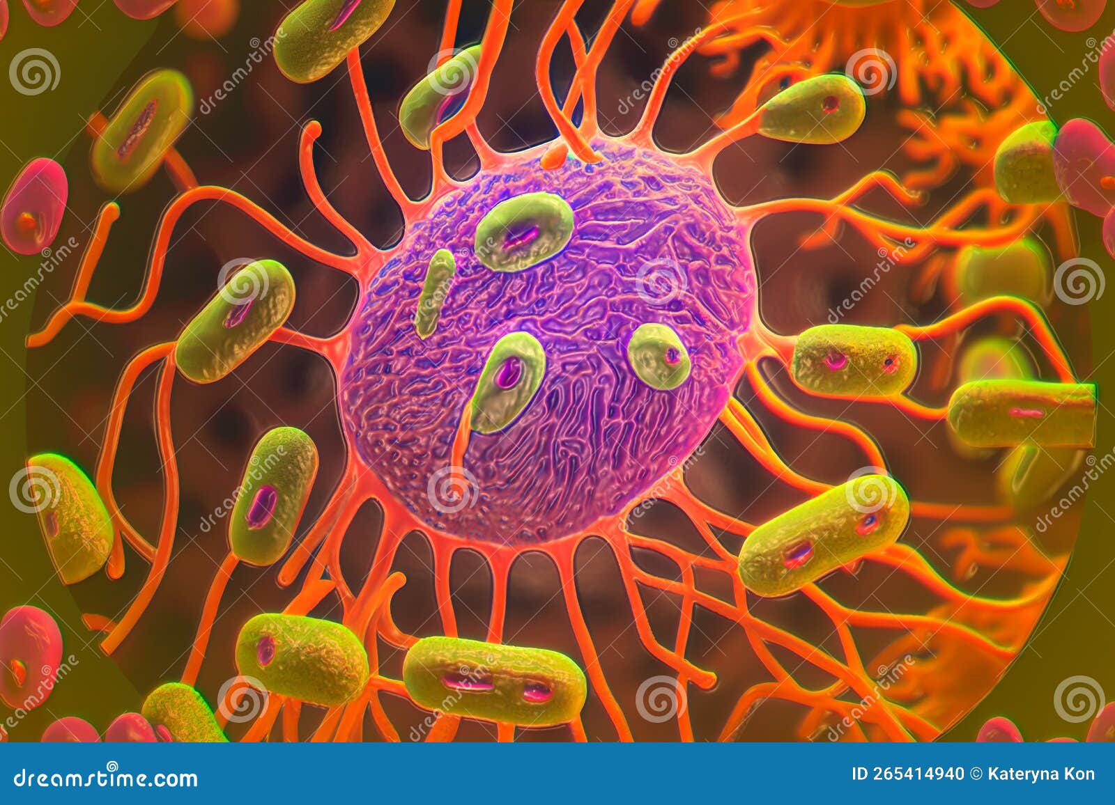 Beautiful Microworld, Microbes of Different Shapes, Illustration Stock ...