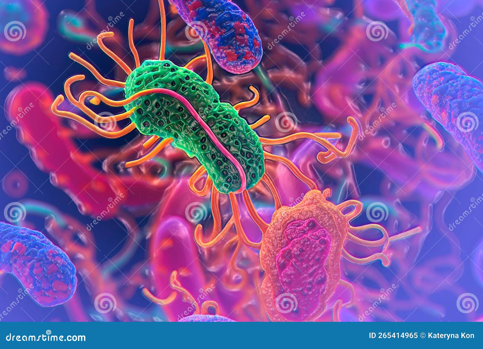 Beautiful Microworld, Microbes of Different Shapes, Illustration Stock ...