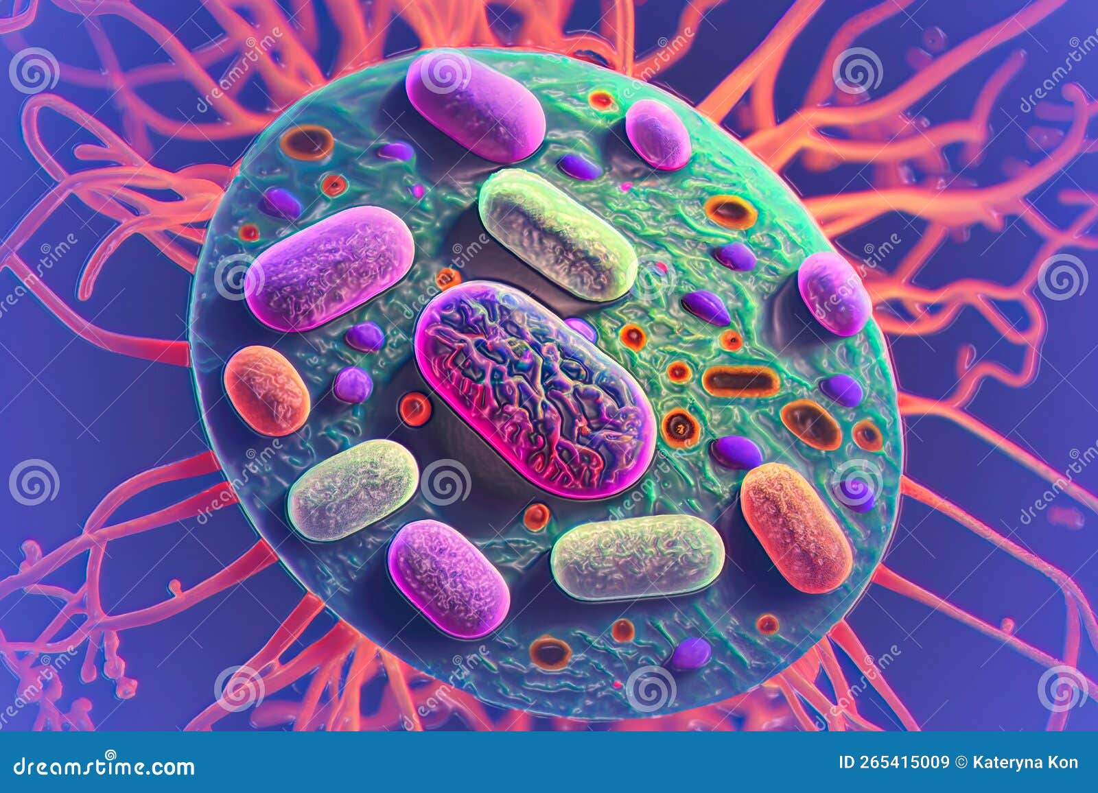 Beautiful Microworld, Microbes of Different Shapes, Illustration Stock ...