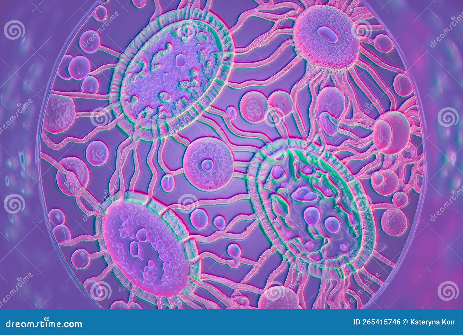 Beautiful Microworld, Microbes of Different Shapes, Illustration Stock ...