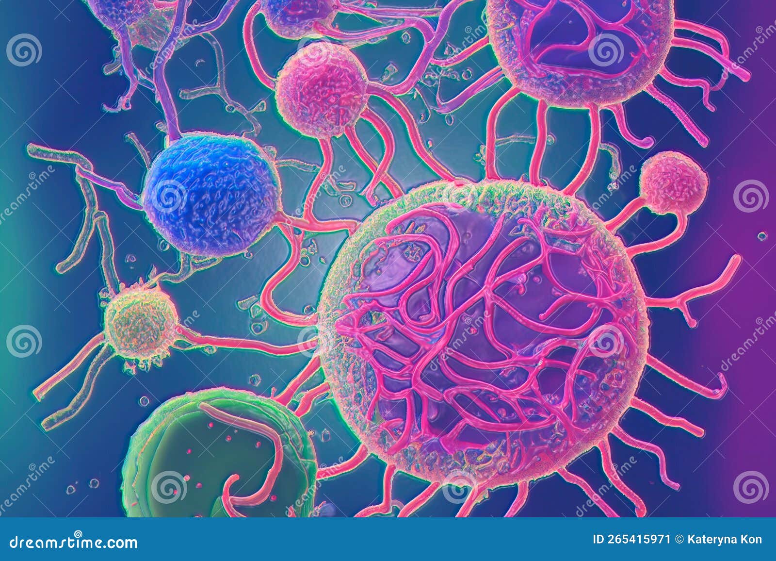 Beautiful Microworld, Microbes of Different Shapes, Illustration Stock ...
