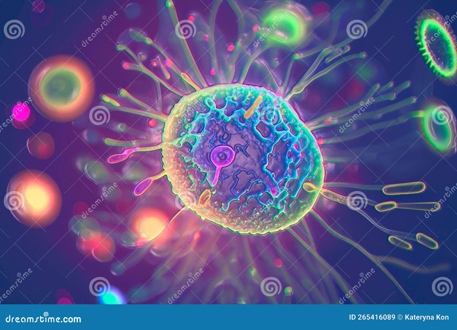 Beautiful Microworld, Microbes of Different Shapes, Illustration Stock ...