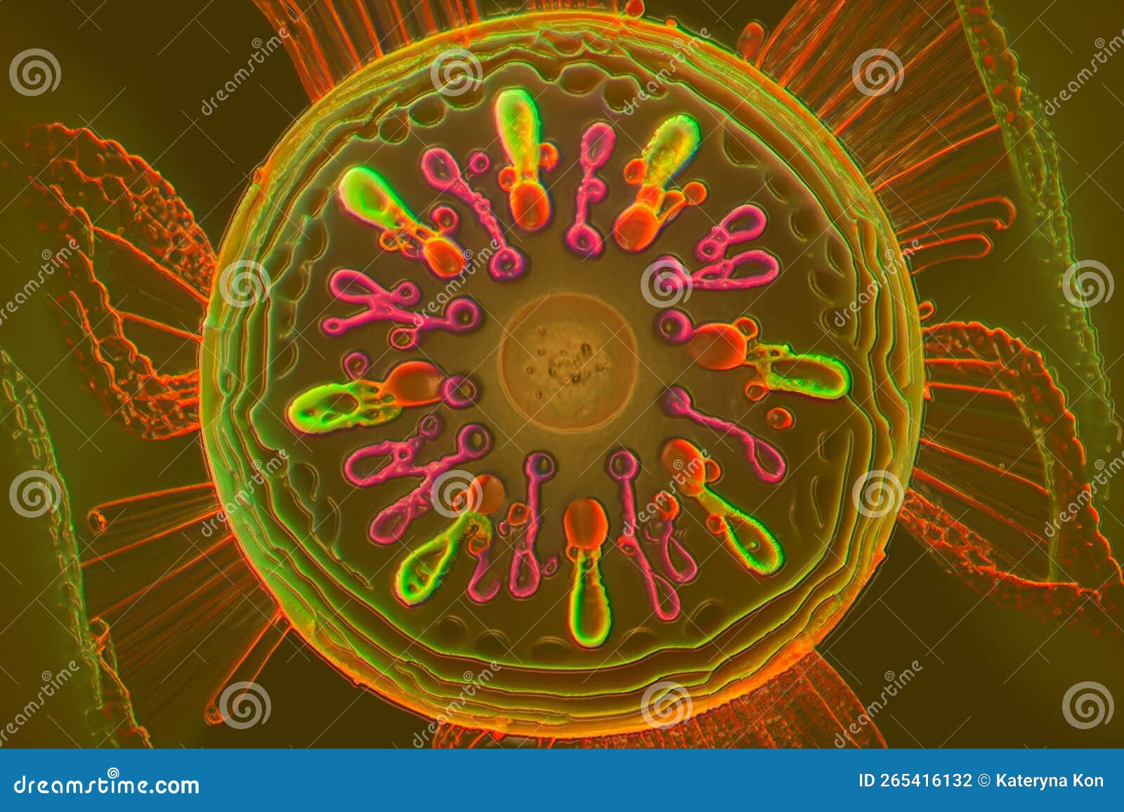 Beautiful Microworld, Microbes of Different Shapes, Illustration Stock ...