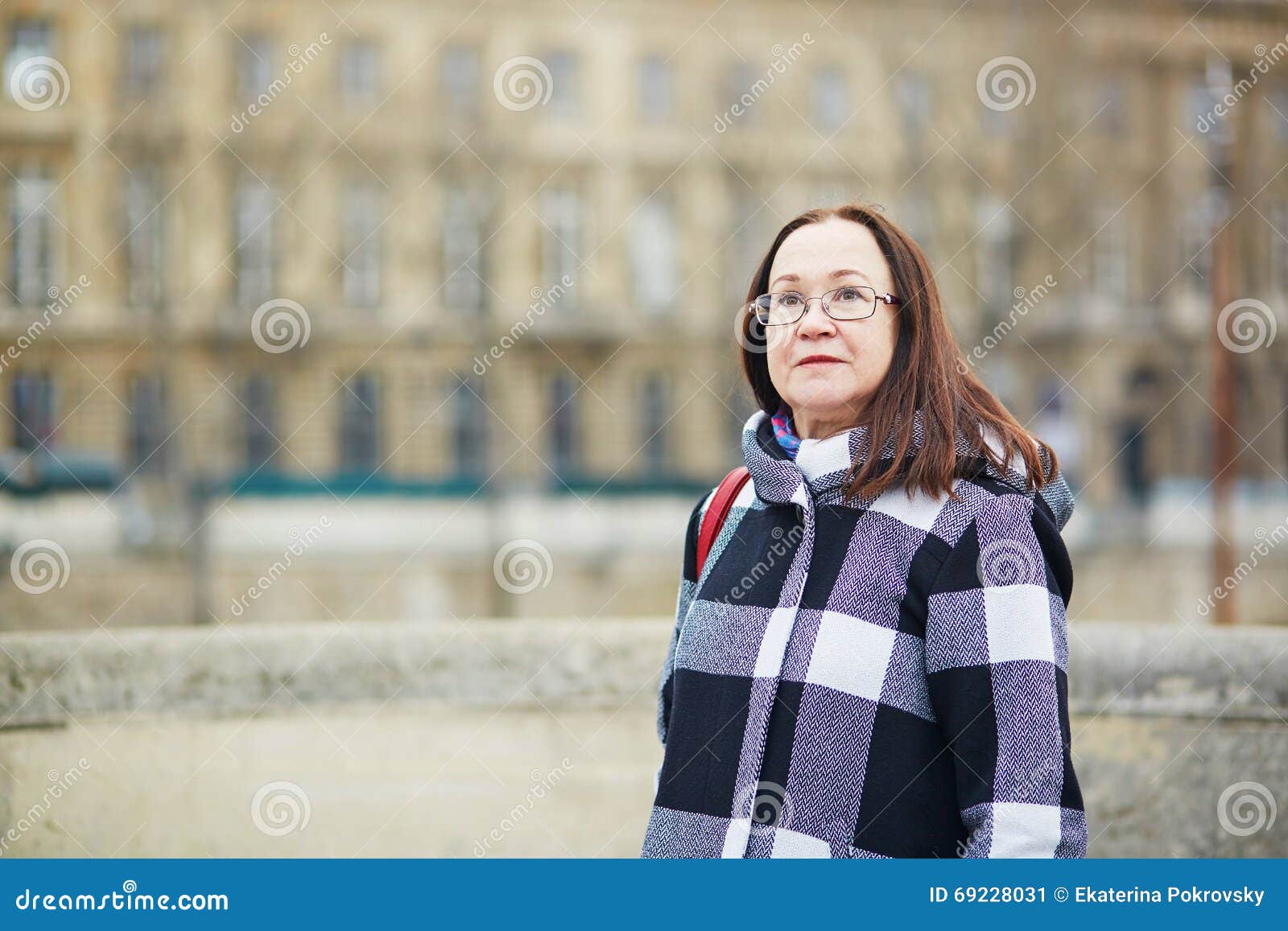 Beautiful Middle Aged Woman Walking in Paris Stock Image - Image of ...