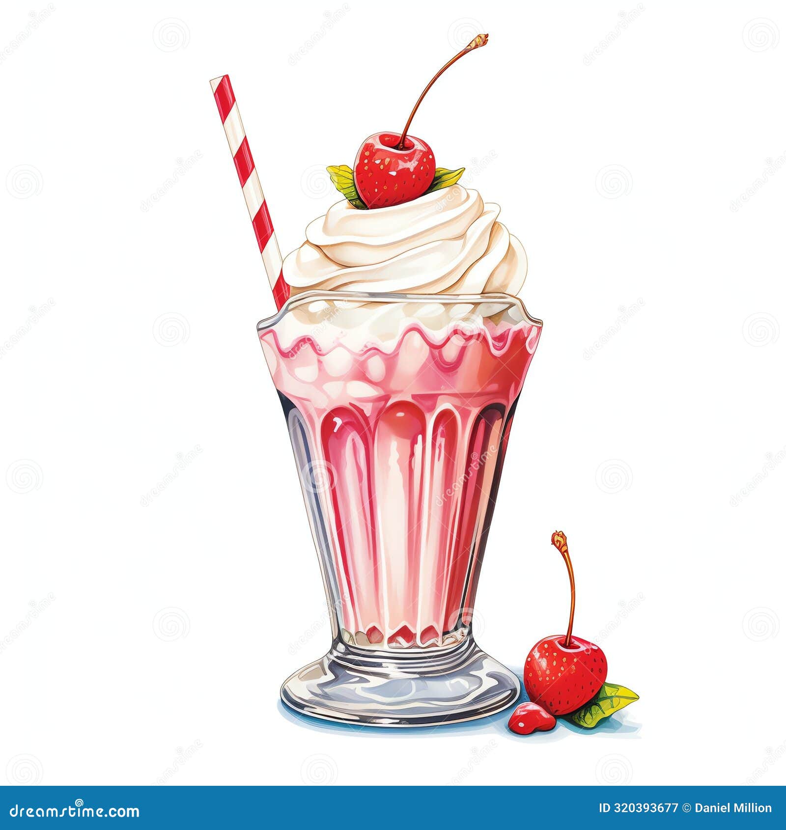 Beautiful Milkshake Glass Clipart Illustration | CartoonDealer.com ...