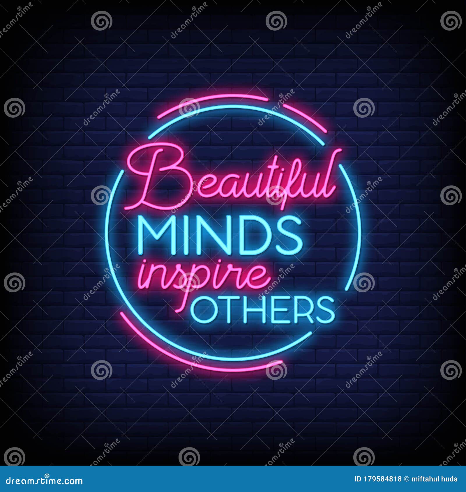 Beautiful Mind Inspire Others Neon Signs Style Text Vector Stock Vector ...