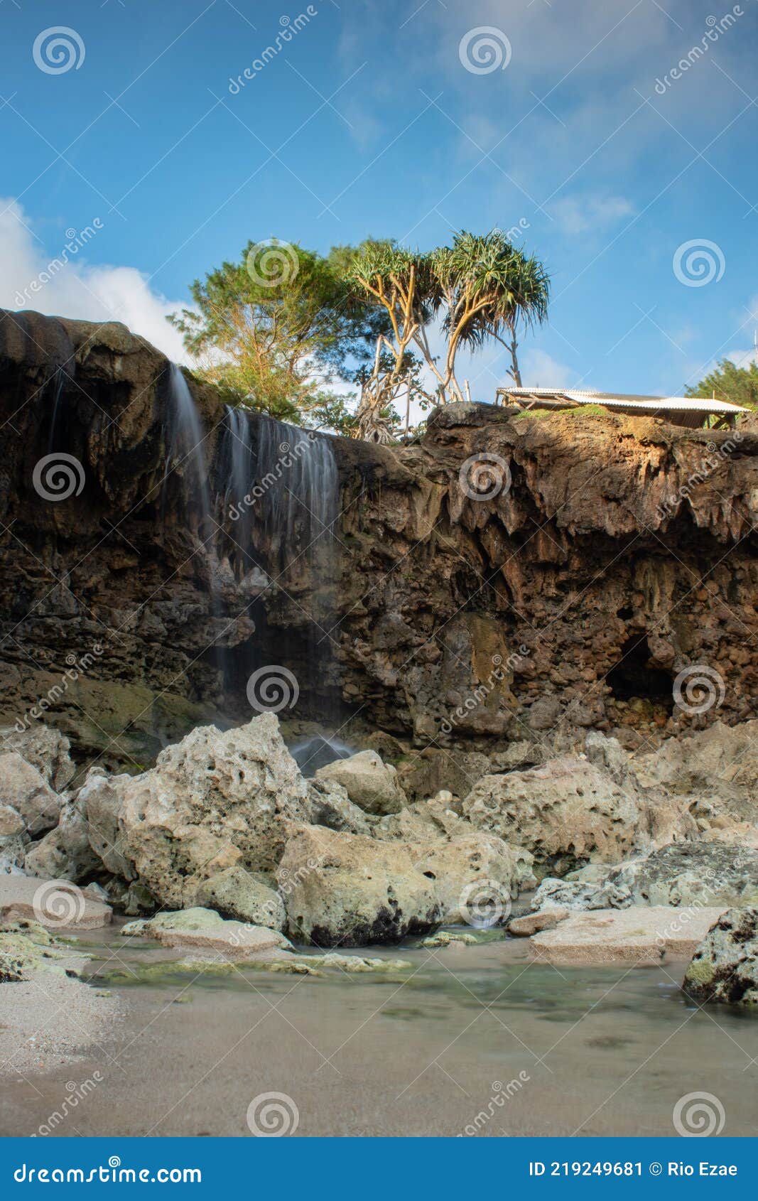 Beautiful mini waterfall stock image. Image of terrain - 219249681