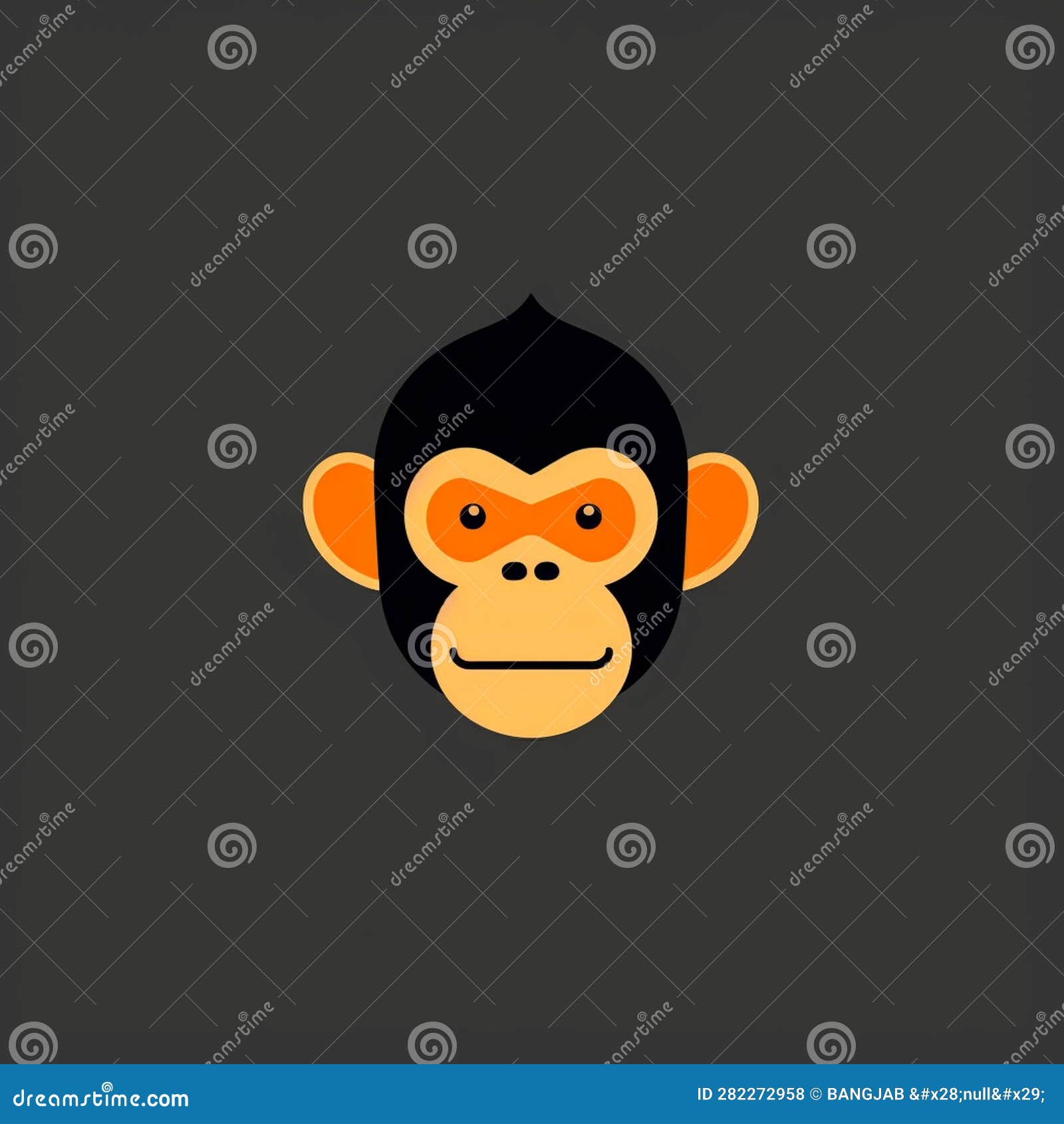 Beautiful Minimalist Monkey Logo Stock Illustration - Illustration of ...