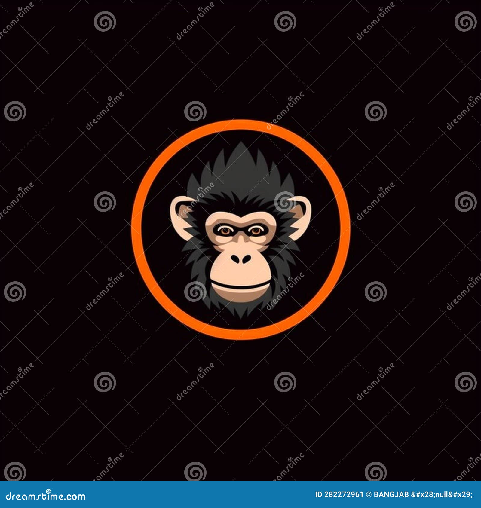 Beautiful Minimalist Monkey Logo Stock Illustration - Illustration of ...