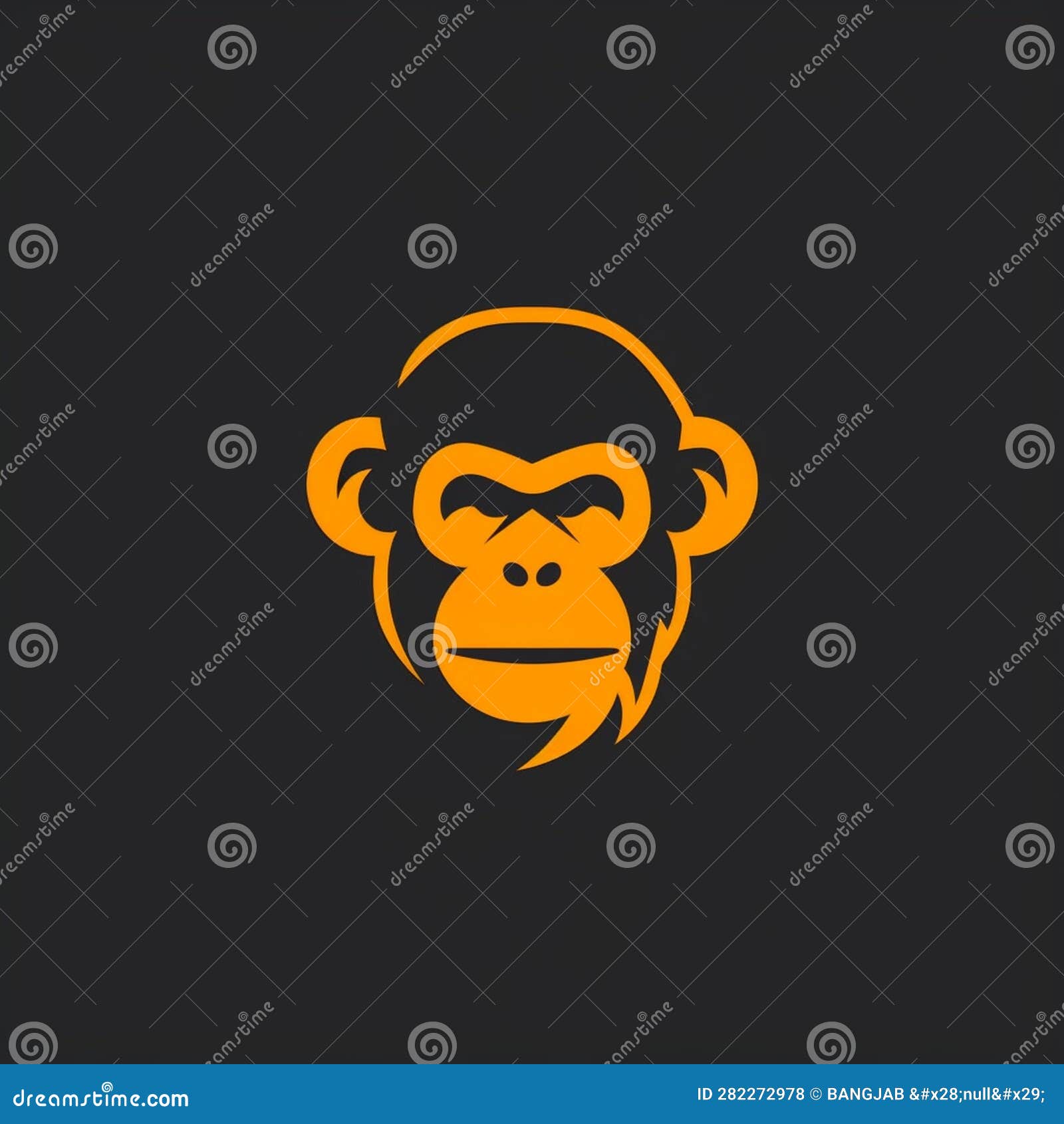 Beautiful Minimalist Monkey Logo Stock Illustration - Illustration of ...