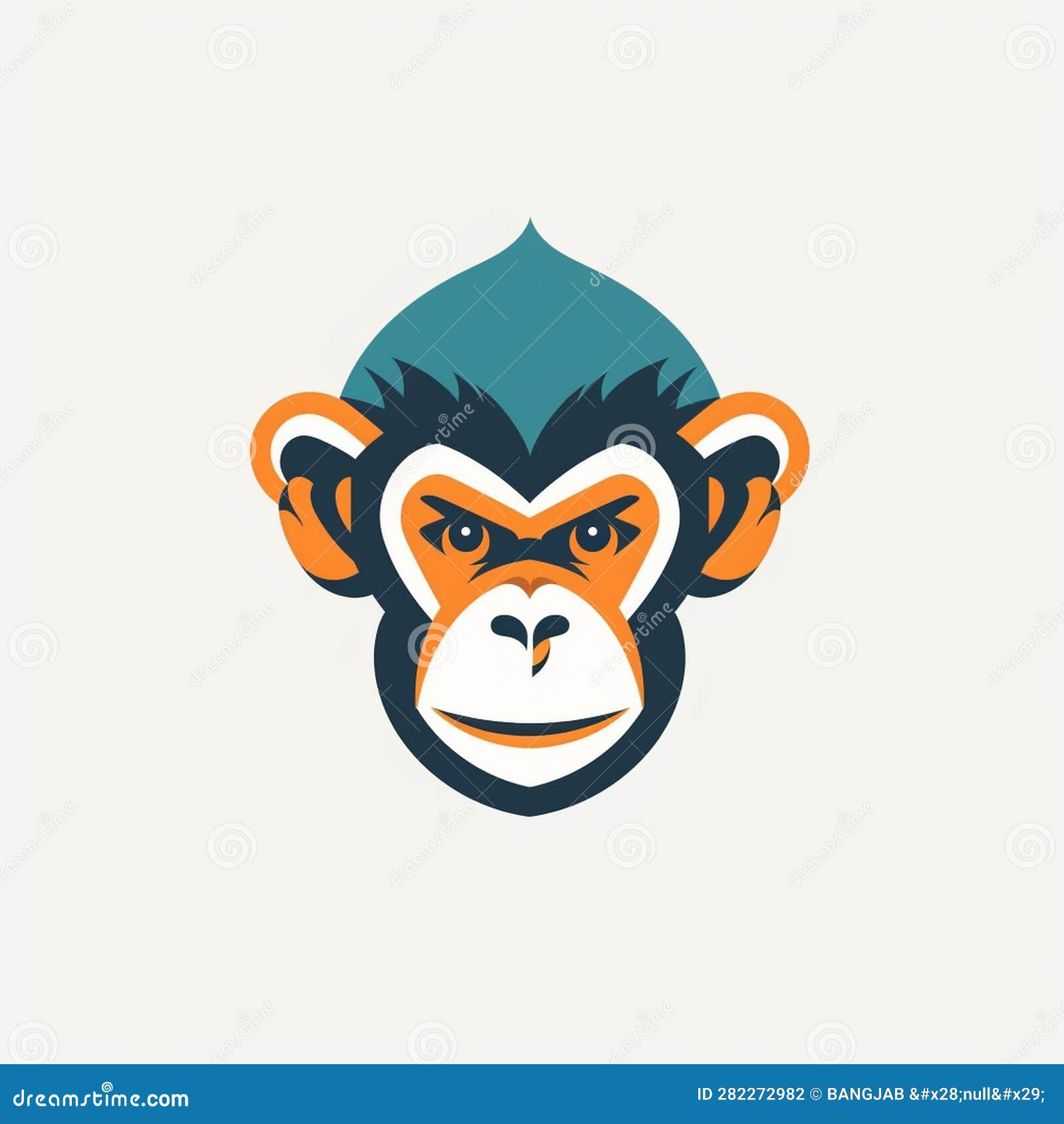 Beautiful Minimalist Monkey Logo Stock Illustration - Illustration of ...