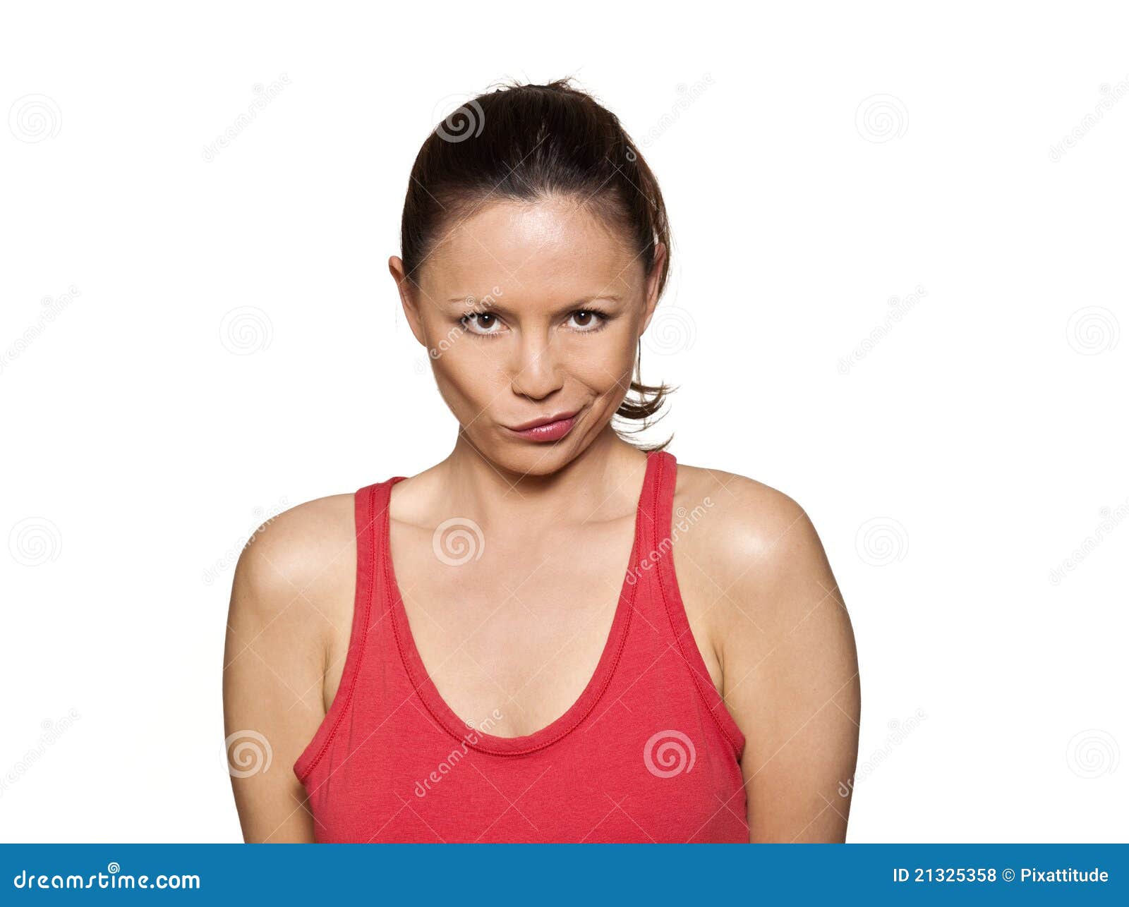 Beautiful Mischief Woman Puckering Lips Royalty Free Stock Photos ...