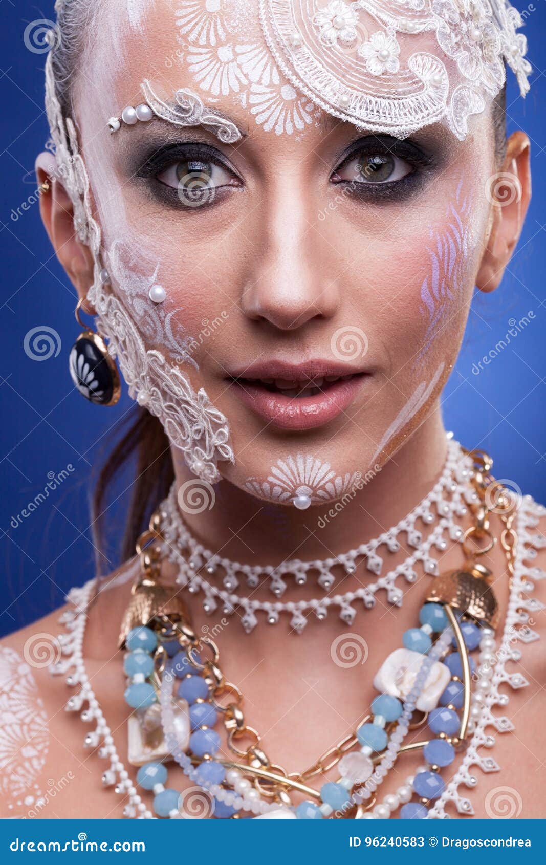 Beautiful Model with Artistic Creative Make Up Stock Image - Image of ...