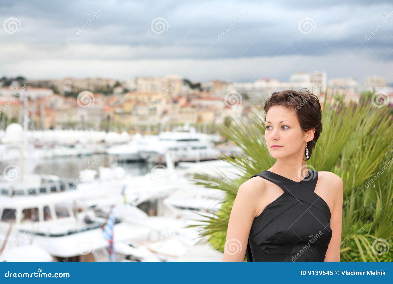 Beautiful Model on the Balcony of Palais Des Festi Stock Image - Image ...
