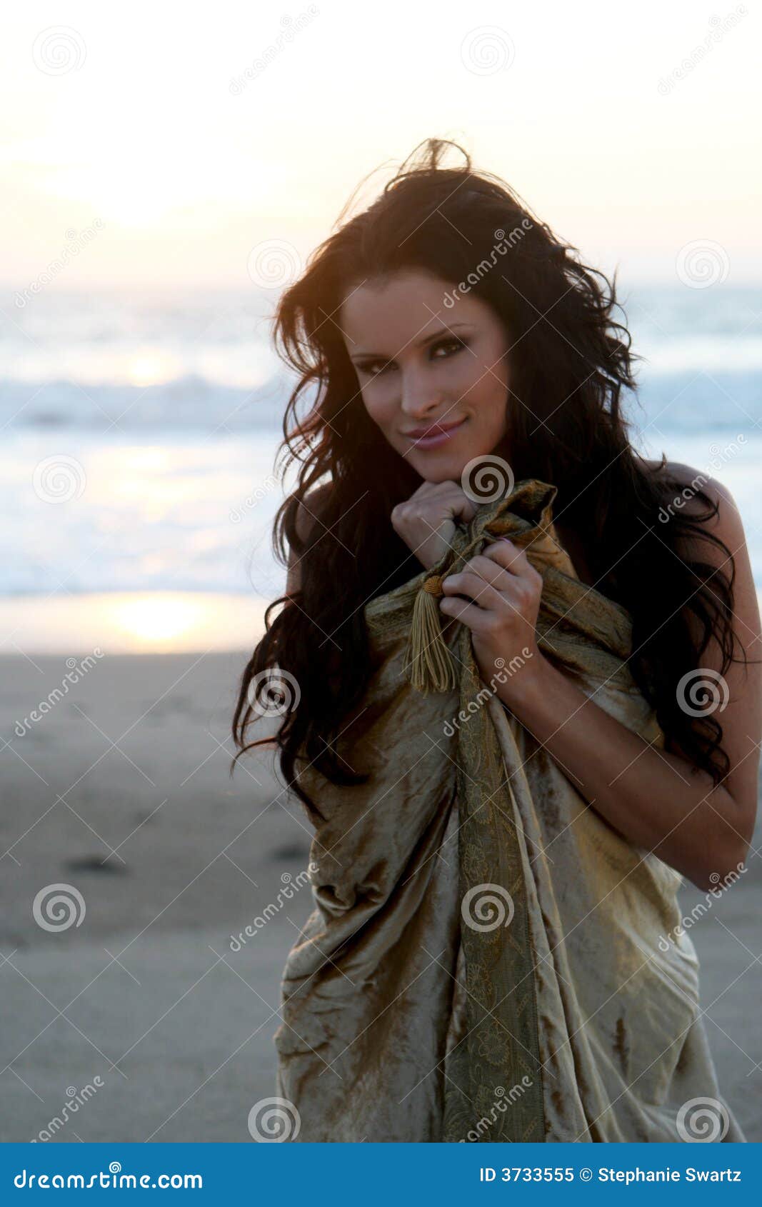 Beautiful Model on the Beach at Sunset Stock Image - Image of pretty ...