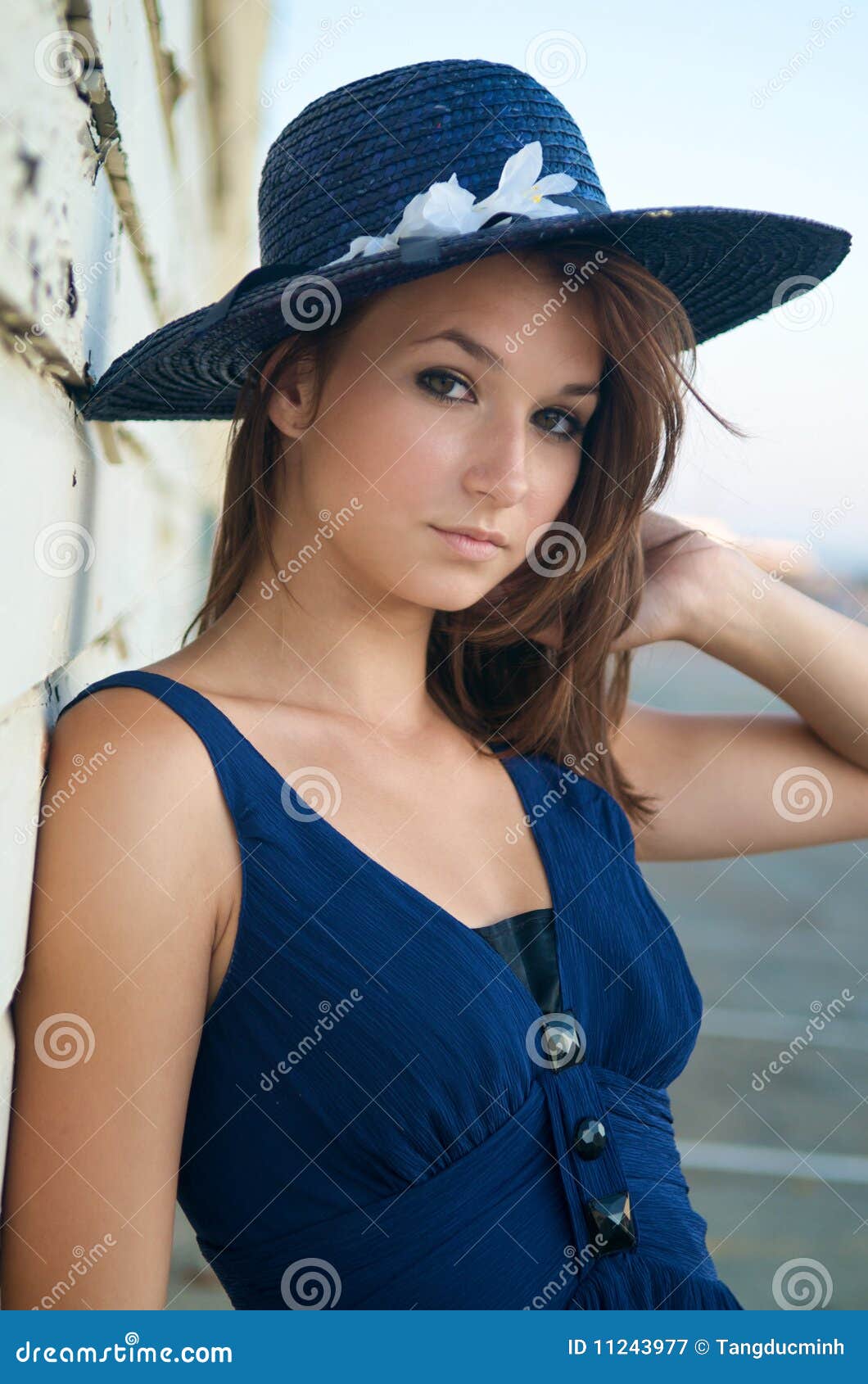 Beautiful Model blue dress stock image. Image of dress - 11243977