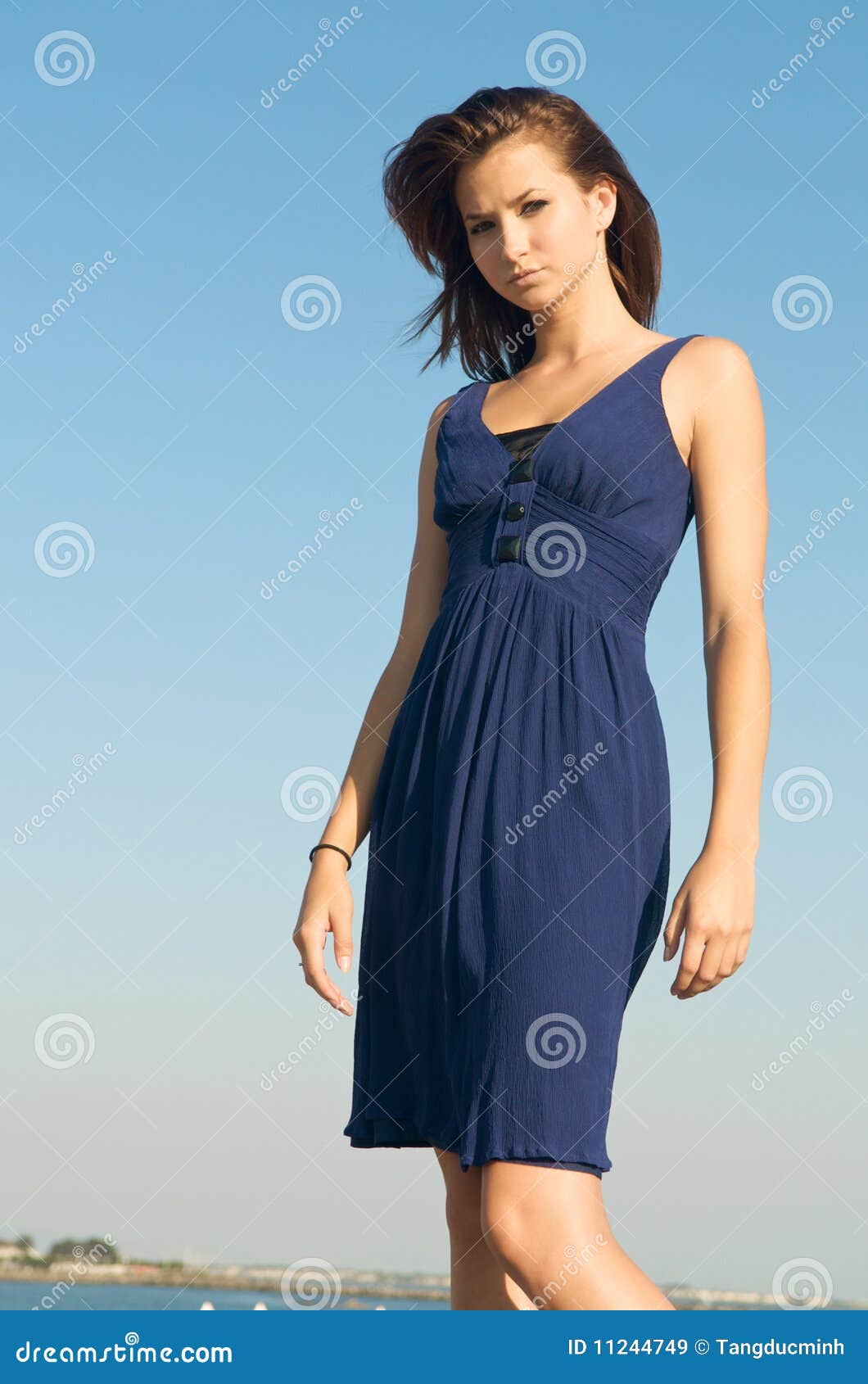Beautiful Model blue dress stock image. Image of white - 11244749