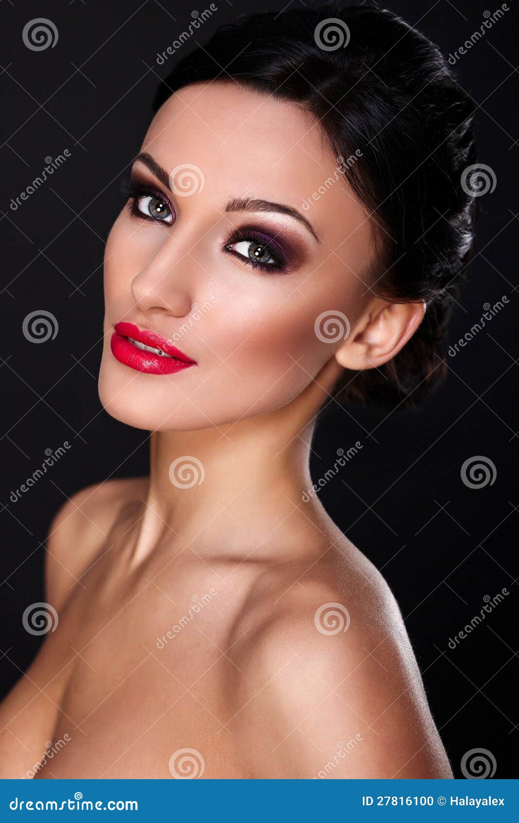 Beautiful Model with Bright Makeup Stock Photo - Image of cosmetics ...