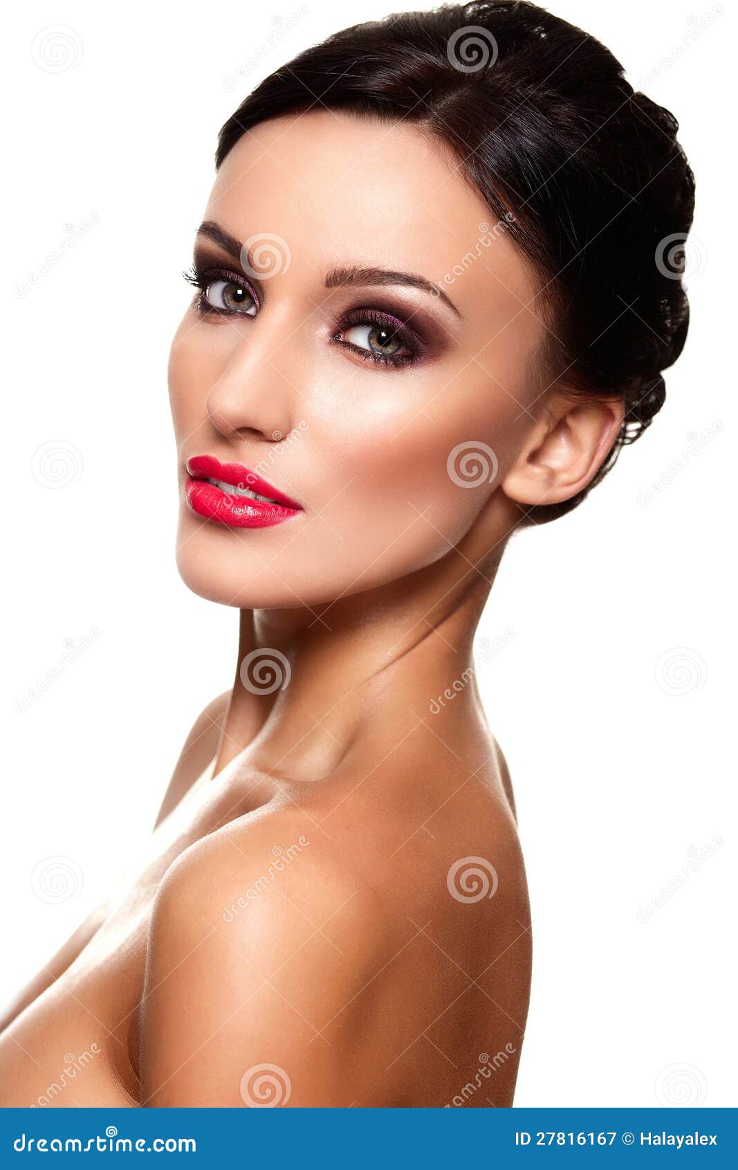 Beautiful Model with Bright Makeup Stock Image - Image of beauty ...
