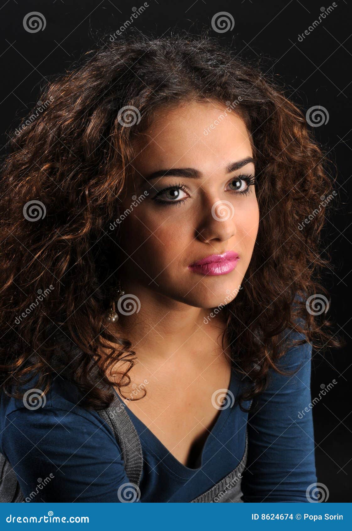 Beautiful Model with Curly Hair Stock Photo - Image of adult, curly ...