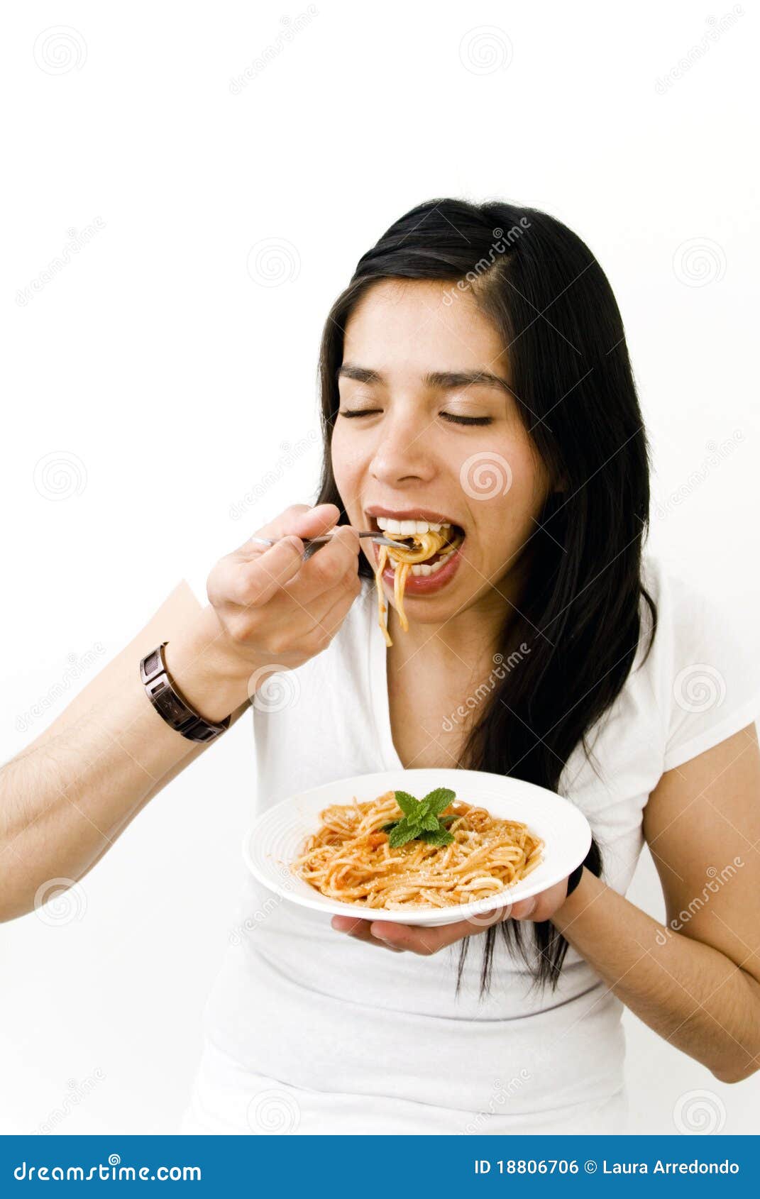Beautiful girl eating stock photo. Image of care, life - 18806706