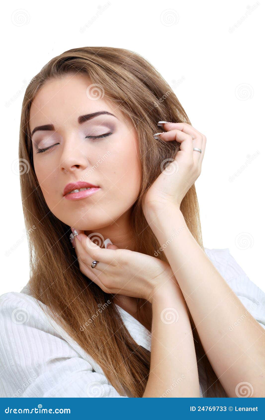 Beautiful model face stock image. Image of girl, brunette - 24769733