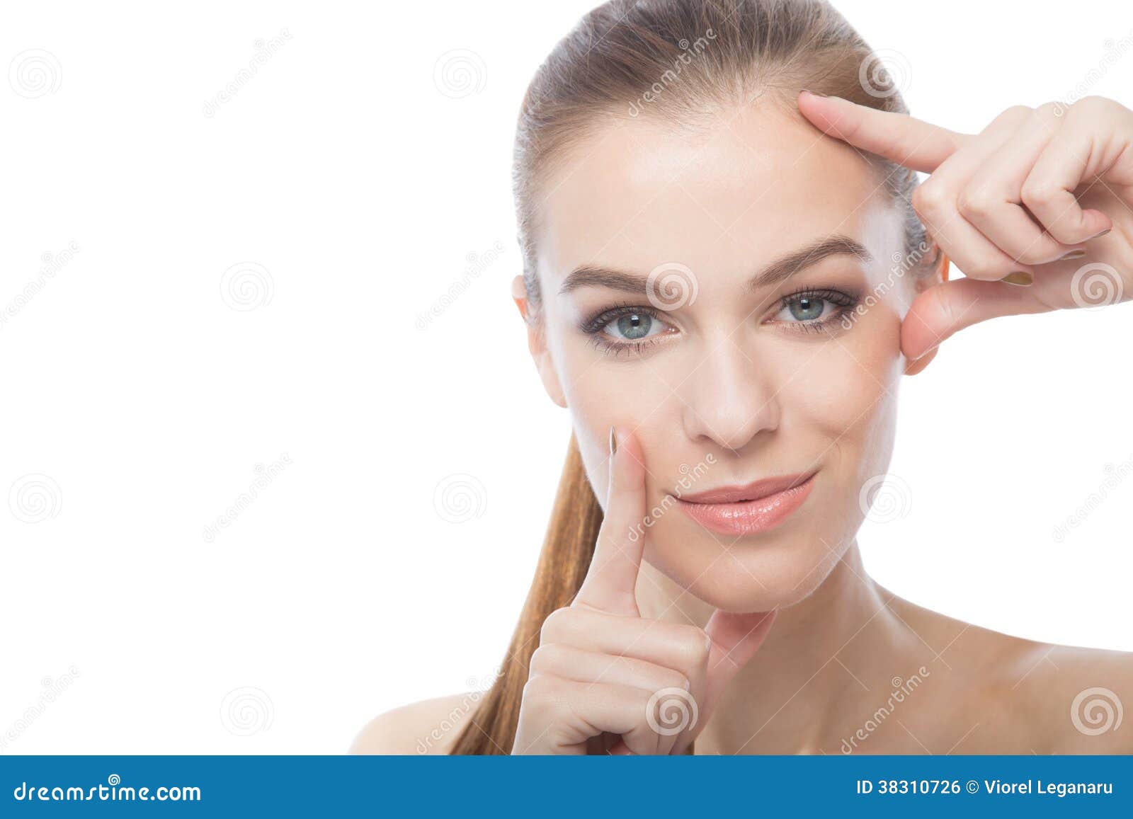 Beautiful Model Framing Her Face Stock Photo - Image of hands, hair ...