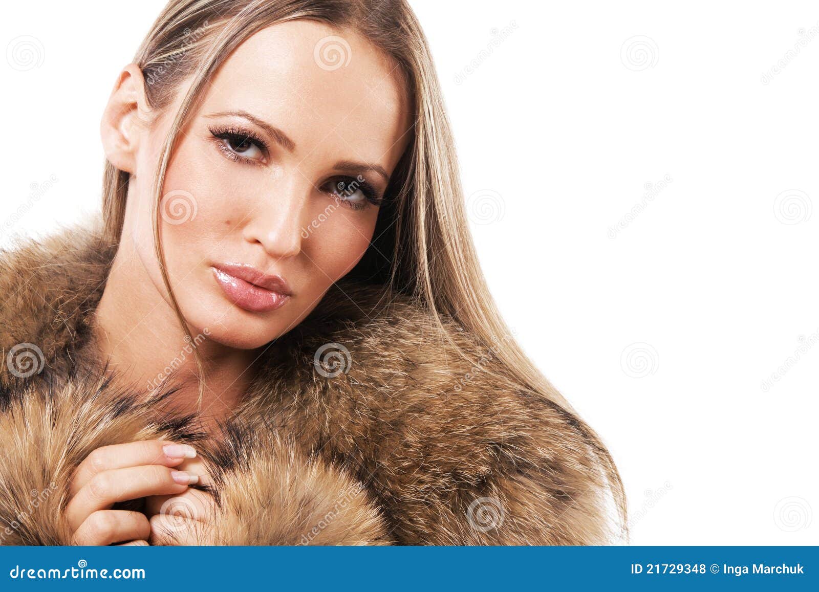 Beautiful model in fur stock photo. Image of graceful - 21729348