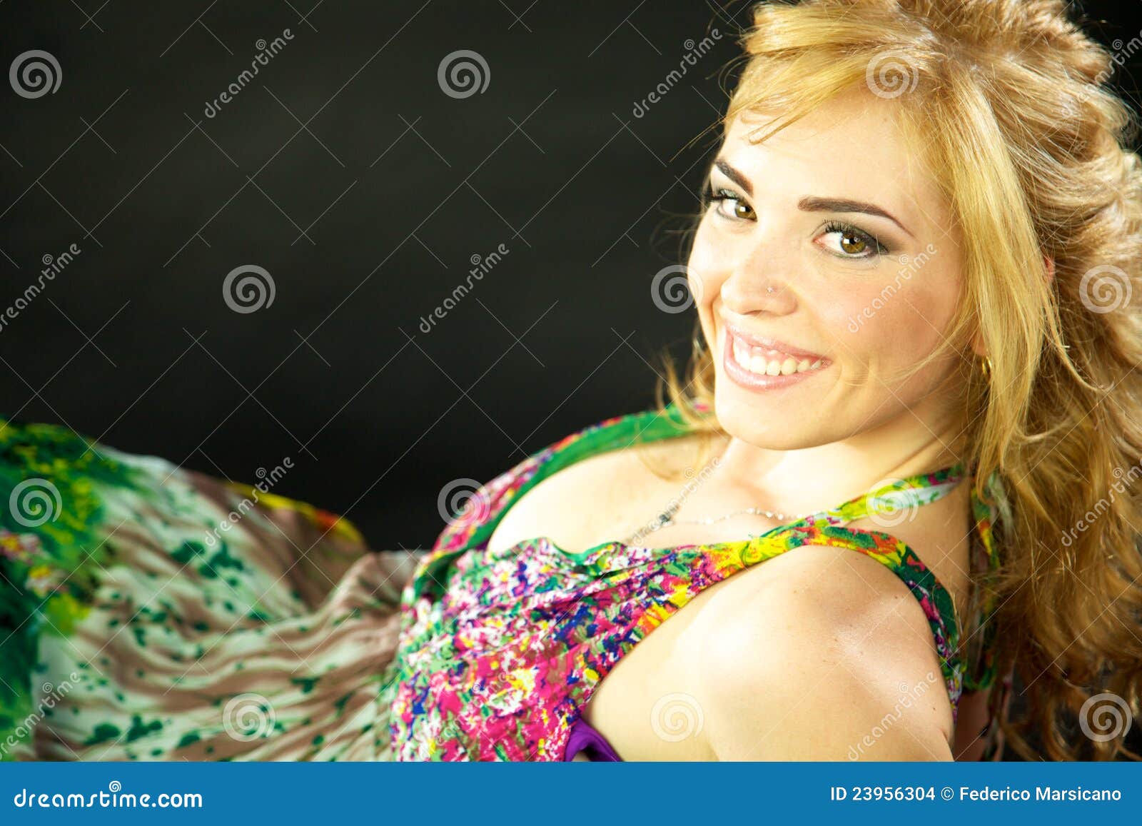Beautiful Model with Happy Smile Stock Photo - Image of blonde ...