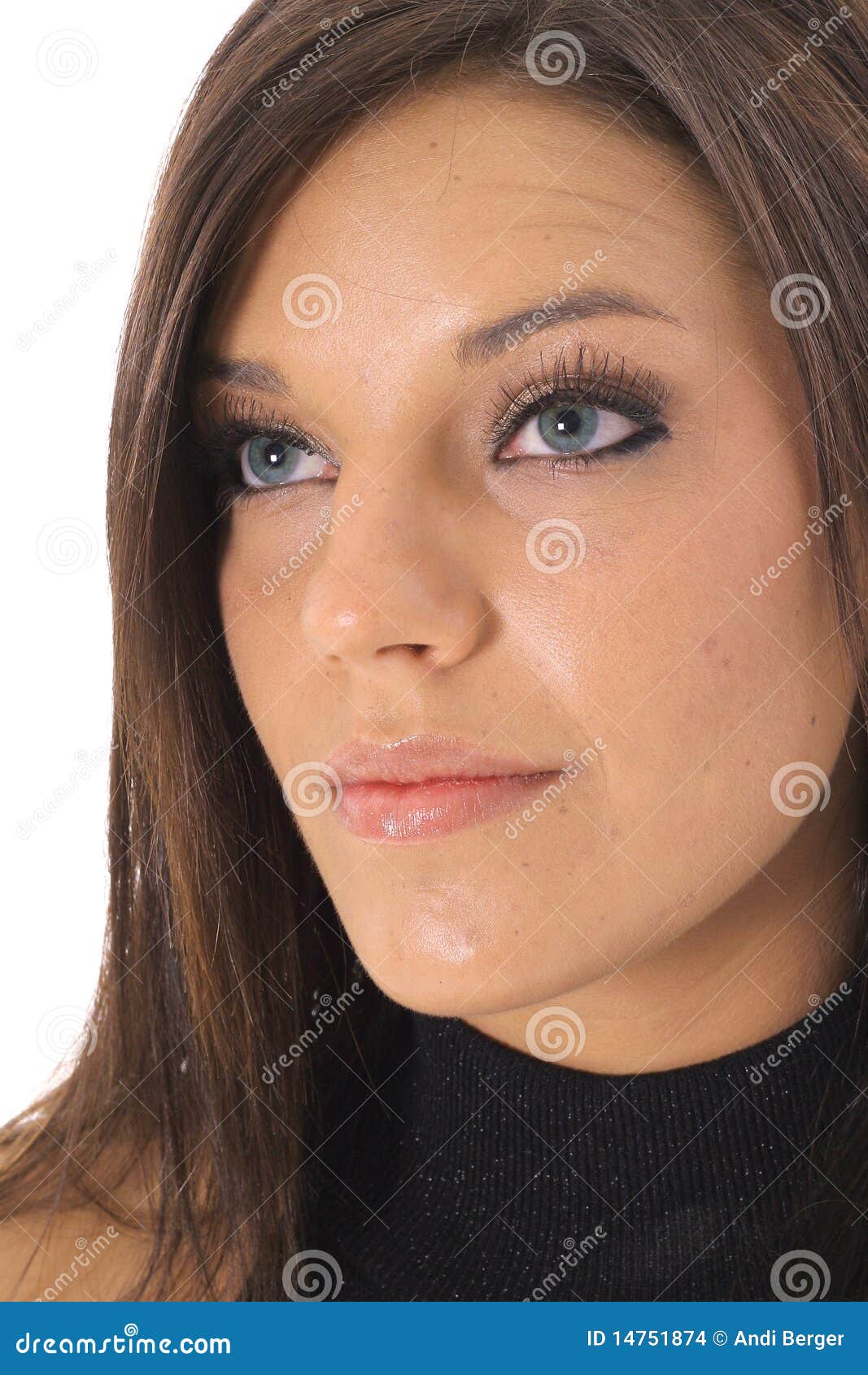 Beautiful Model Headshot on White Stock Photo - Image of spanish ...