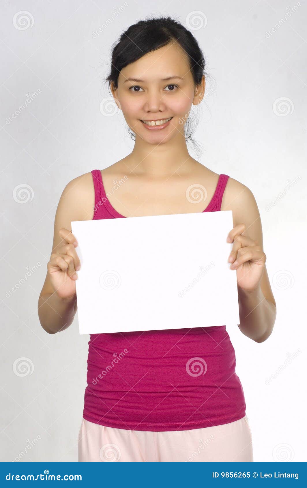 Beautiful Model Holding Blank Sign. Stock Image - Image of gorgeous ...