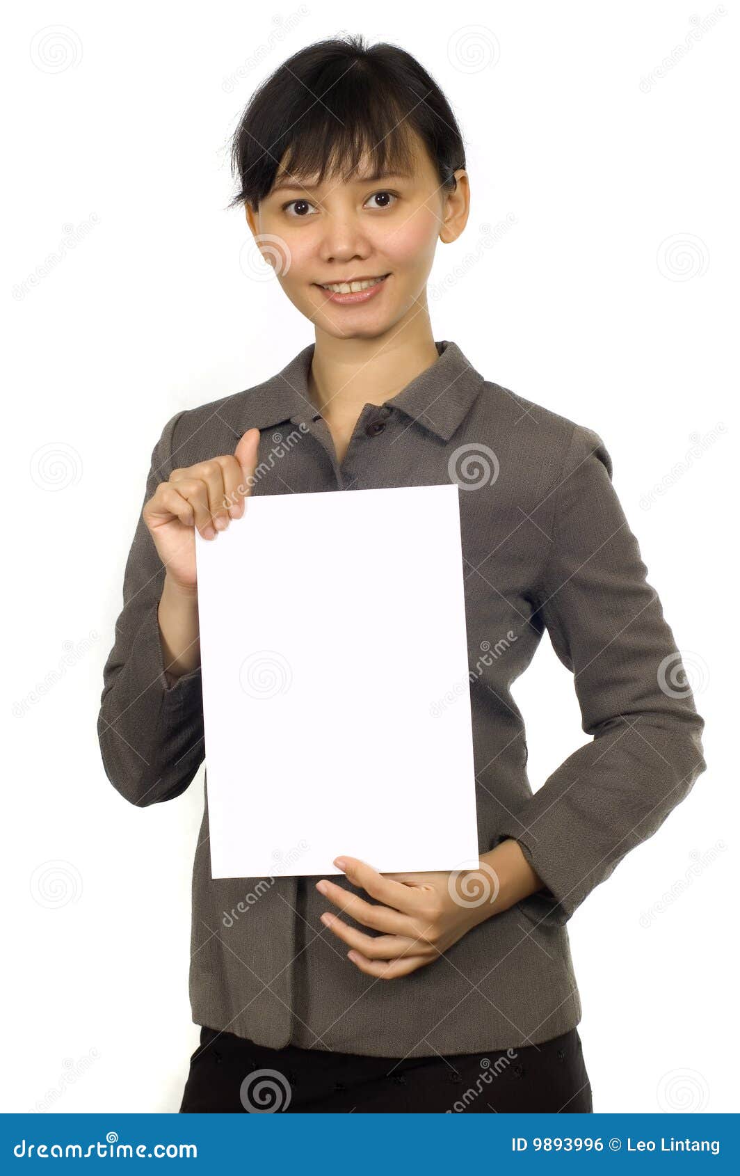 Beautiful Model Holding Blank Sign Stock Photo - Image of presentation ...