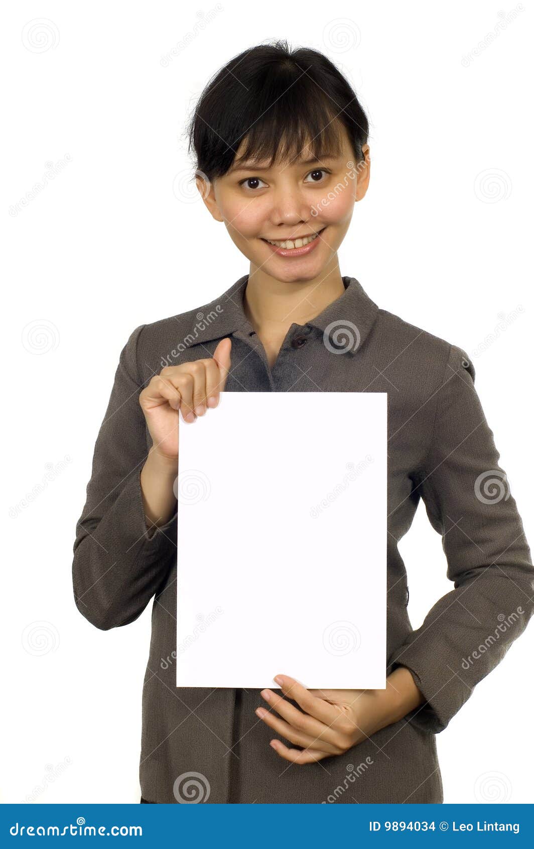 Beautiful Model Holding Blank Sign Stock Photo - Image of beautiful ...