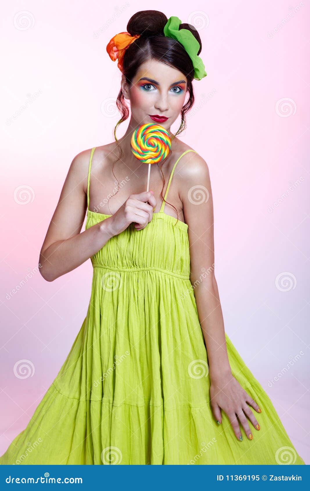 Beautiful Model with Lollipop Stock Image - Image of cute, looking ...