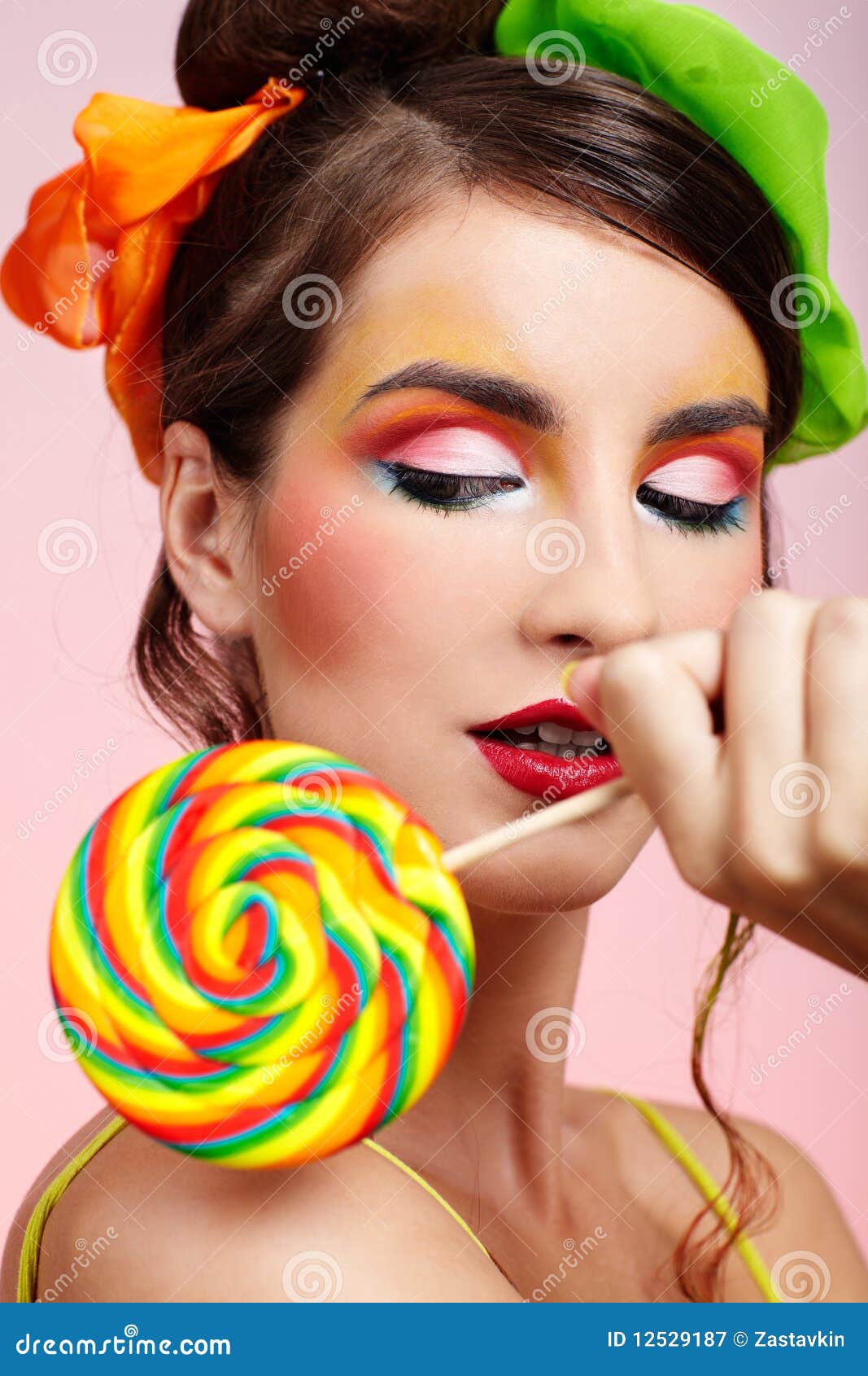 Beautiful Model with Lollipop Stock Image - Image of fashion, drop ...