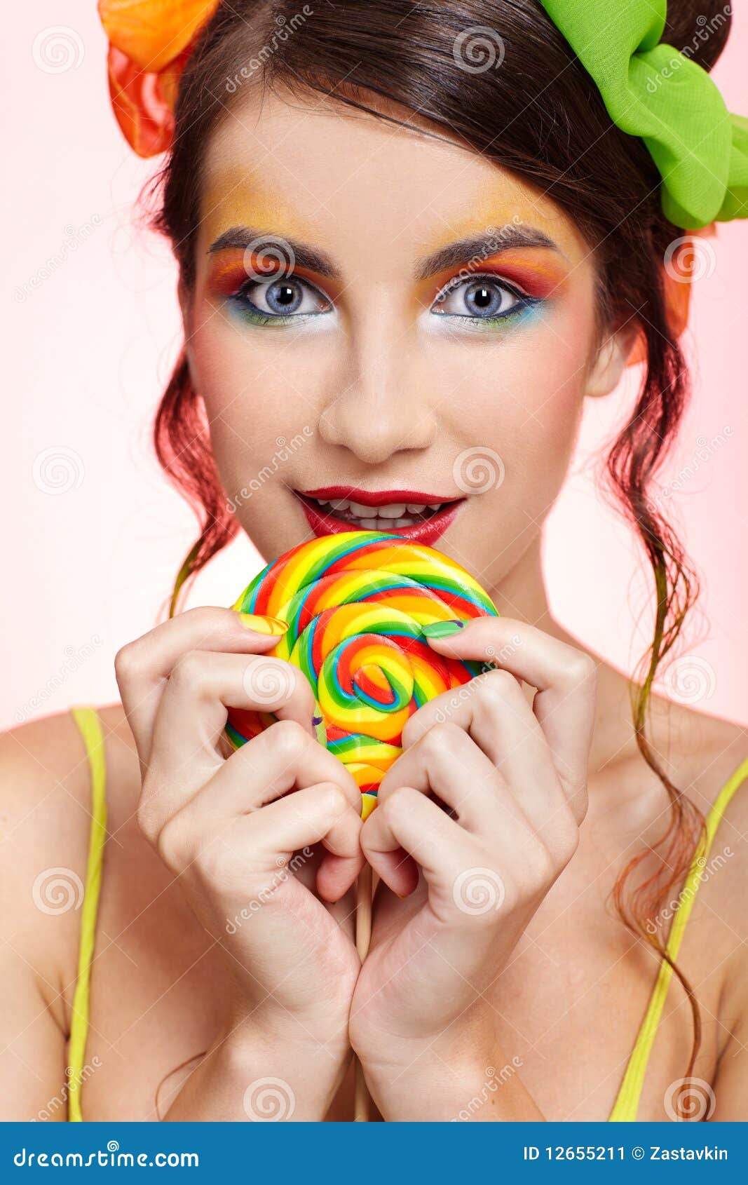 Beautiful Model with Lollipop Stock Image - Image of dainties, female ...