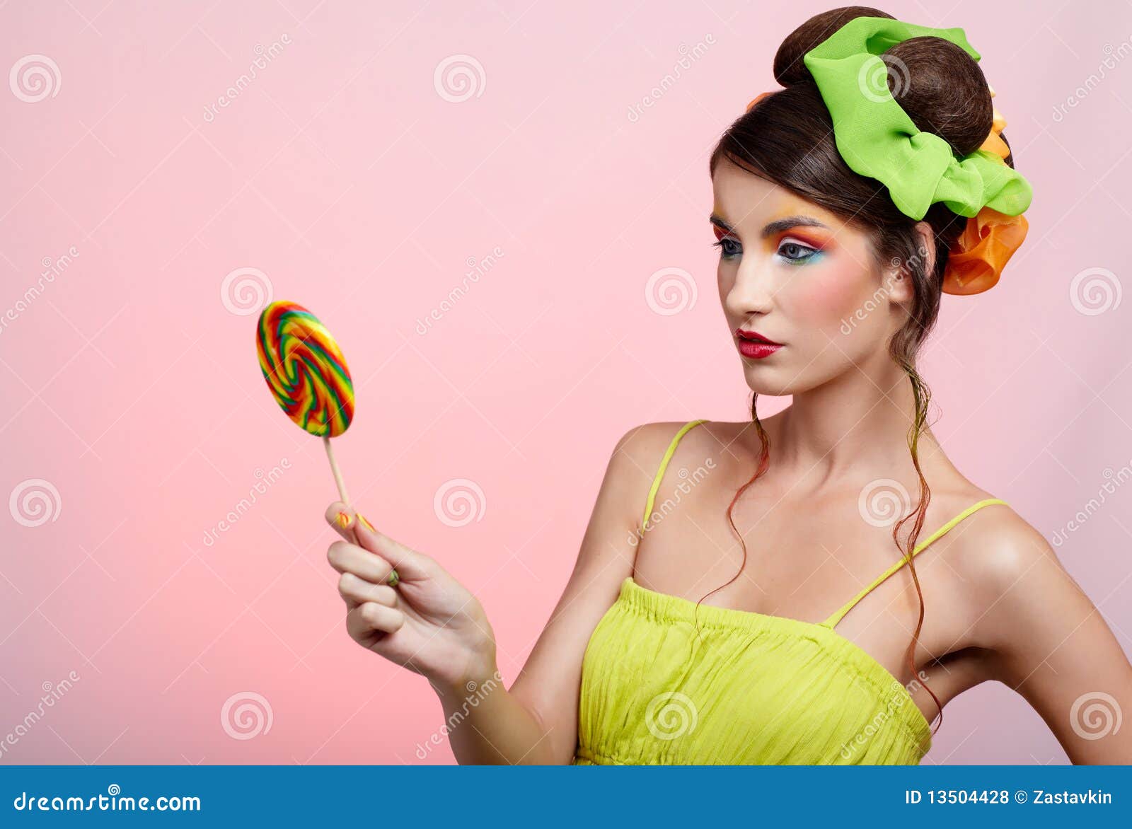Beautiful Model with Lollipop Stock Photo - Image of candies, beautiful ...