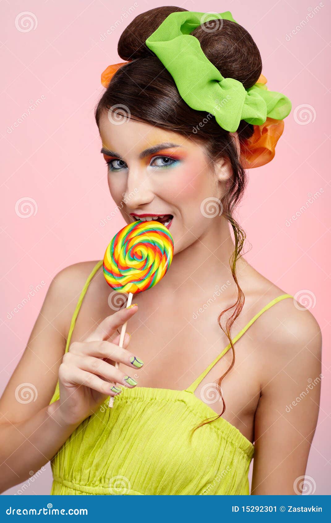 Beautiful Model with Lollipop Stock Image - Image of girl, looking ...