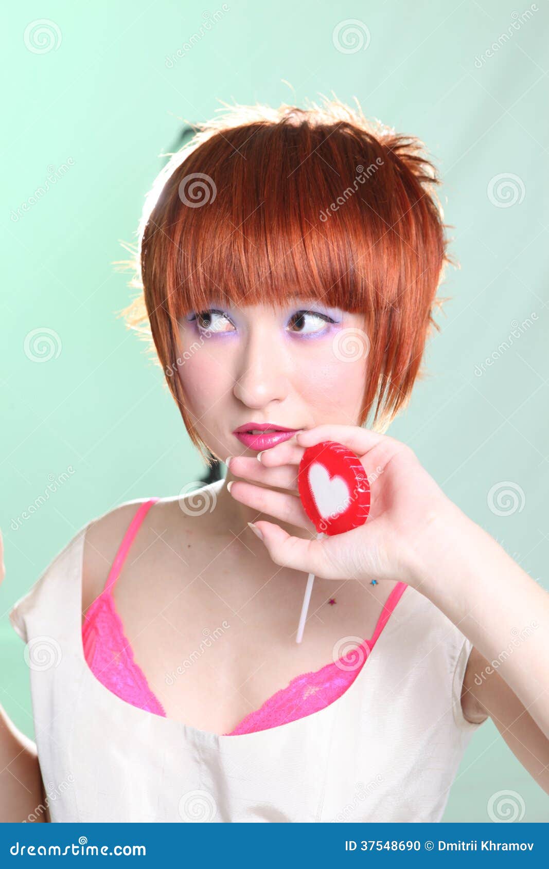 Beautiful Model with Lollipop Stock Photo - Image of beauty, brown ...