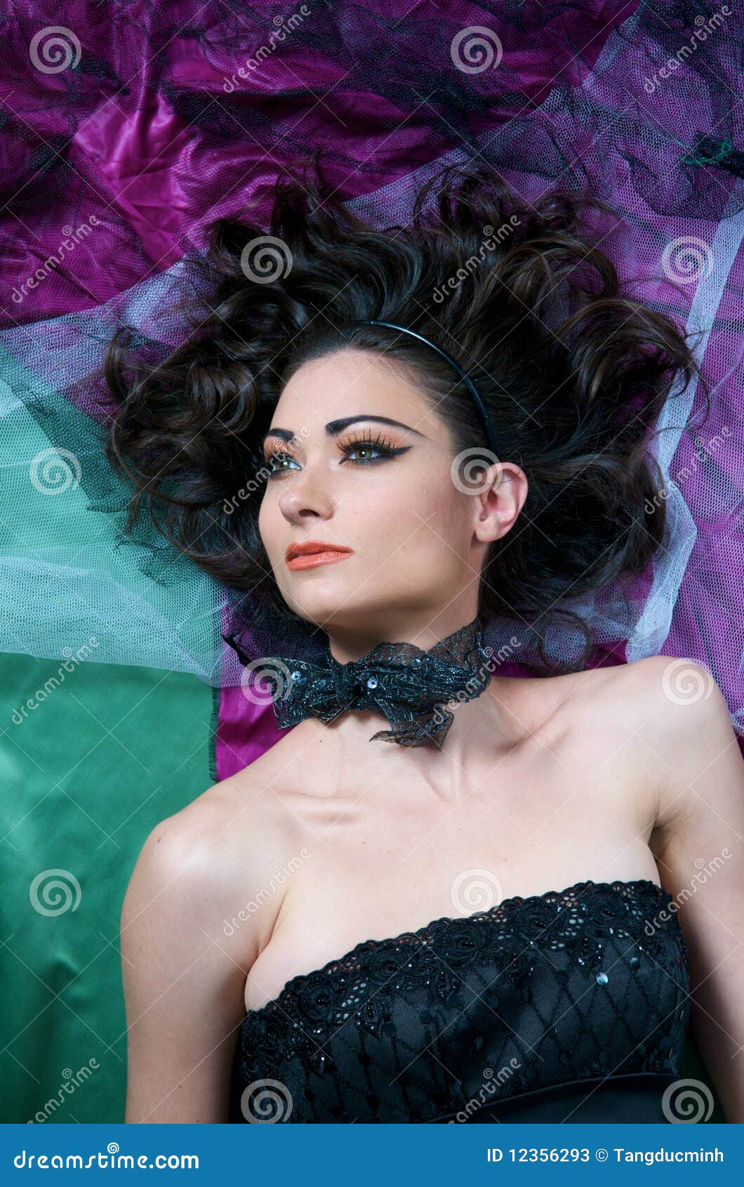 Beautiful Model Lying on Floor Stock Image - Image of caucasian, beauty ...