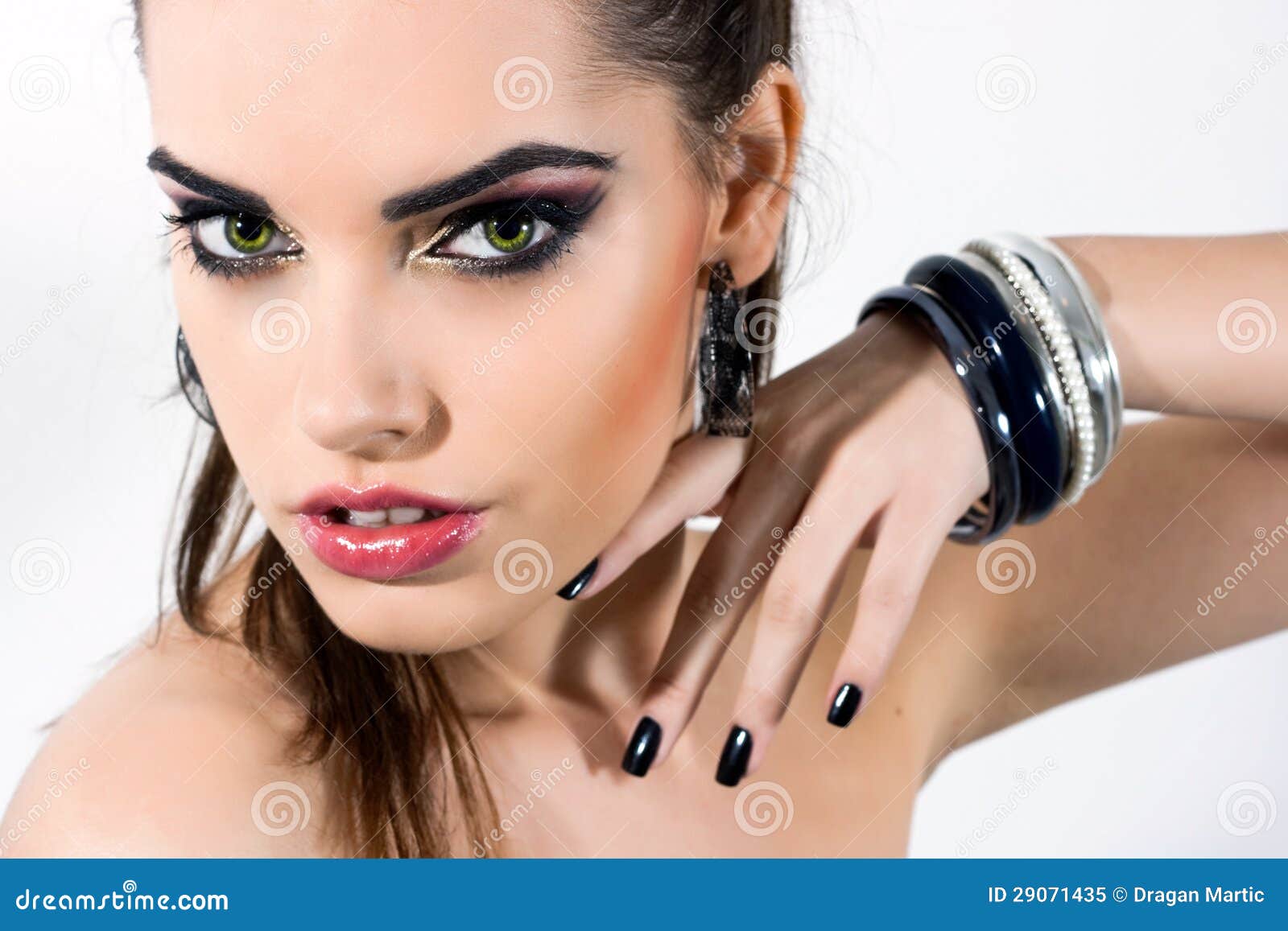 Beautiful Model with Make Up Stock Image - Image of glance, caucasian ...