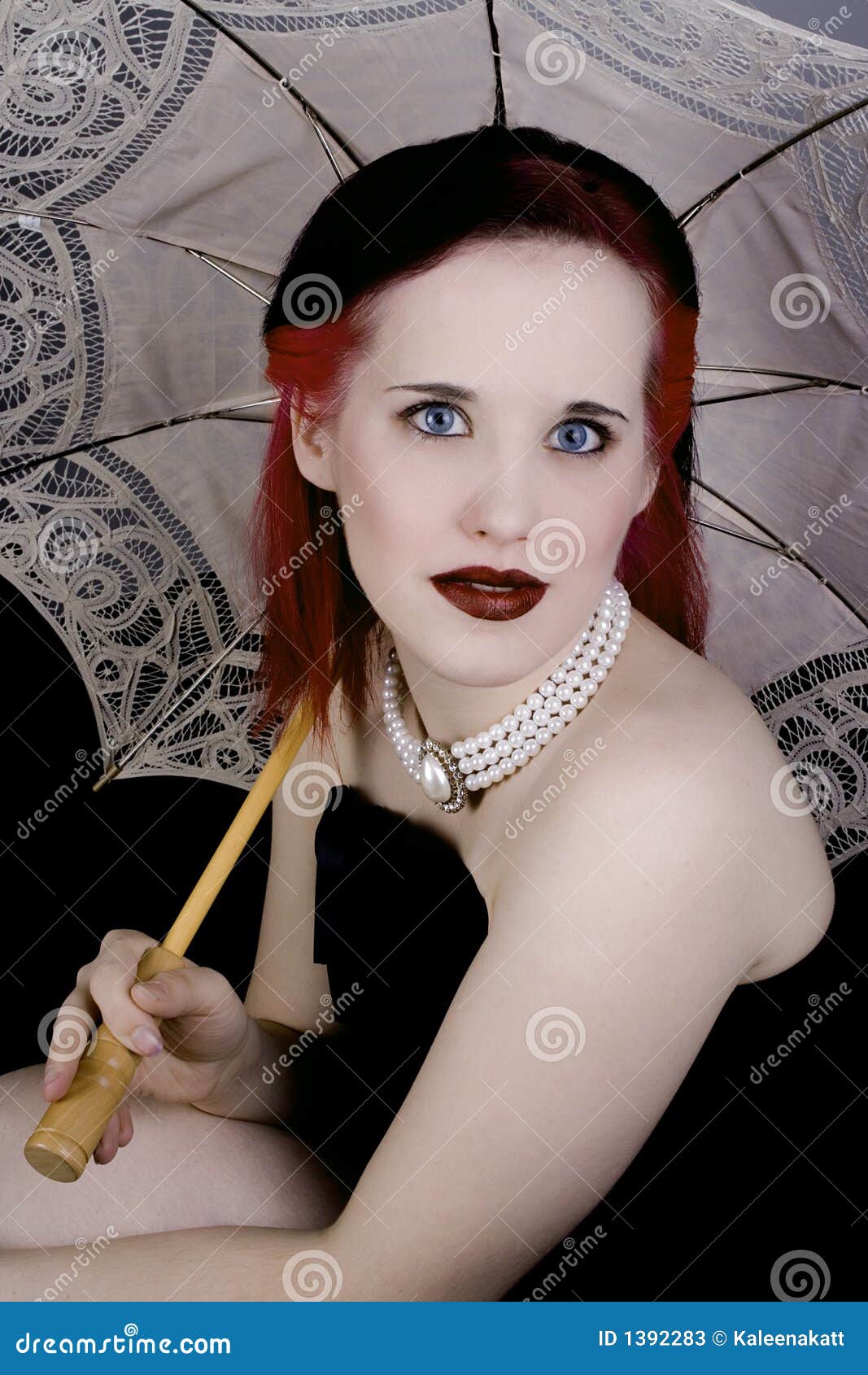 Beautiful Model with Paracel Stock Image - Image of model, blue: 1392283