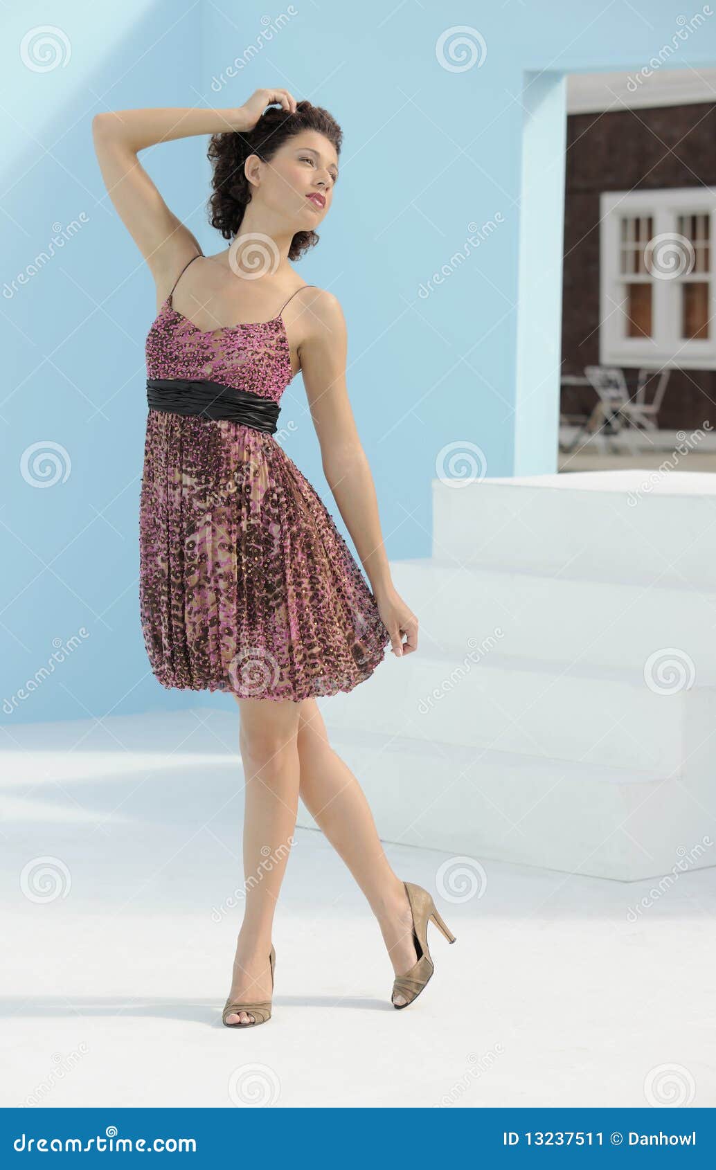 Beautiful Model Party Dress Stock Image - Image of summer, sensuality ...