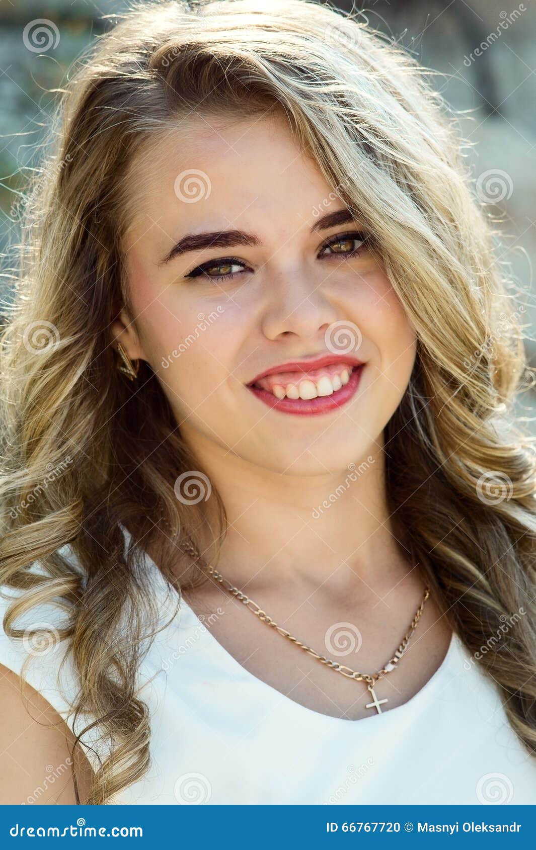 Beautiful Model Posing in the Bosom of Green Nature Stock Photo - Image ...