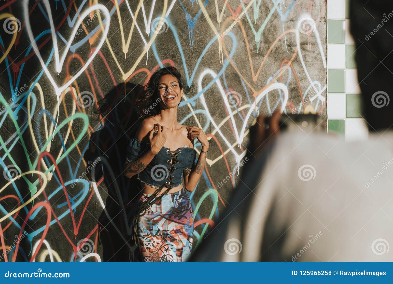 Beautiful Model Posing by a Wall Stock Photo - Image of atttractive ...