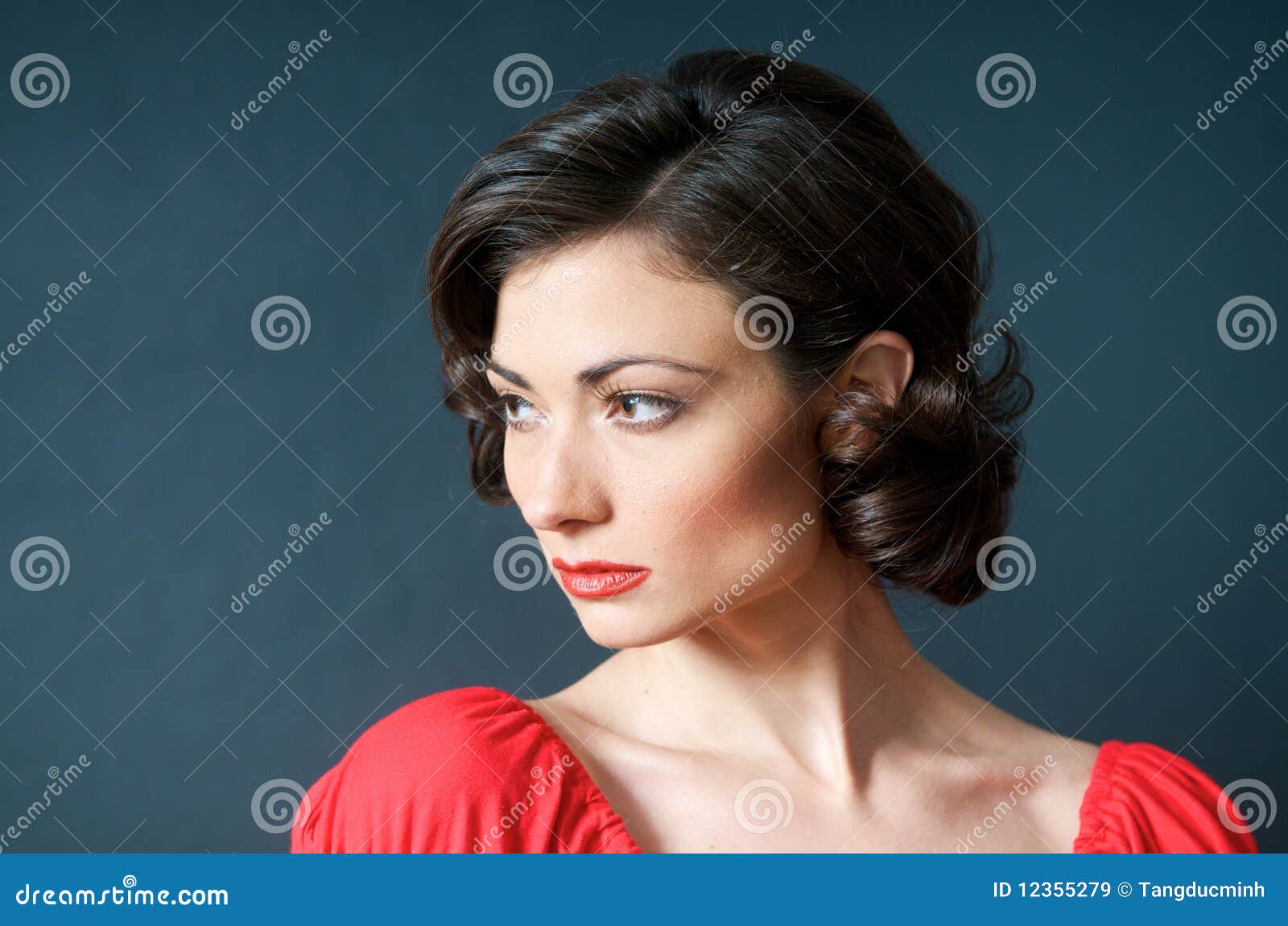 Beautiful Model in red stock image. Image of model, fashion - 12355279