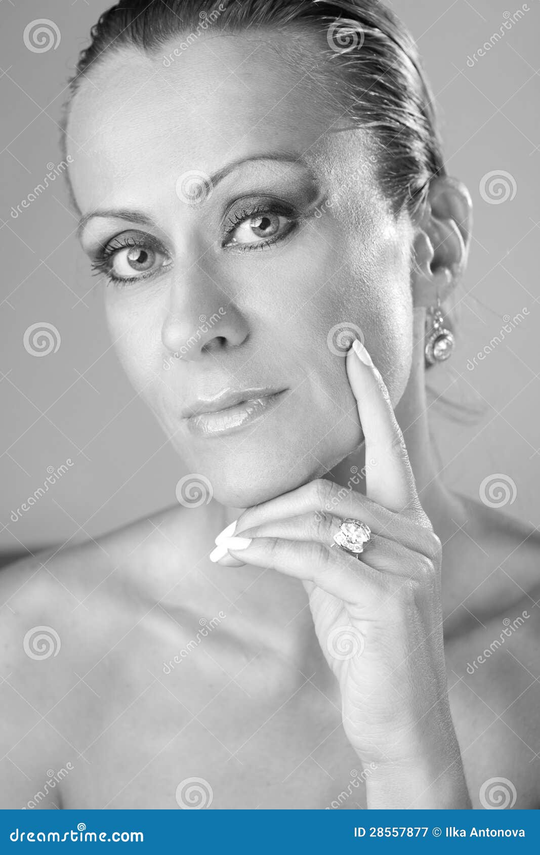 Beautiful model with ring stock image. Image of white - 28557877