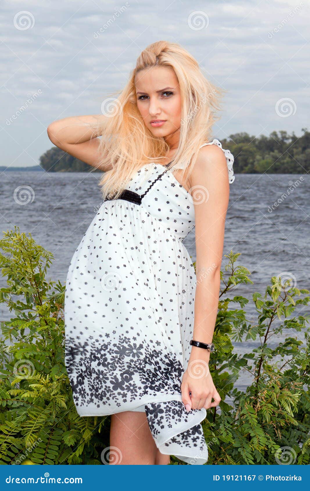 Beautiful Model on River Beach Stock Image - Image of nature, eyes ...