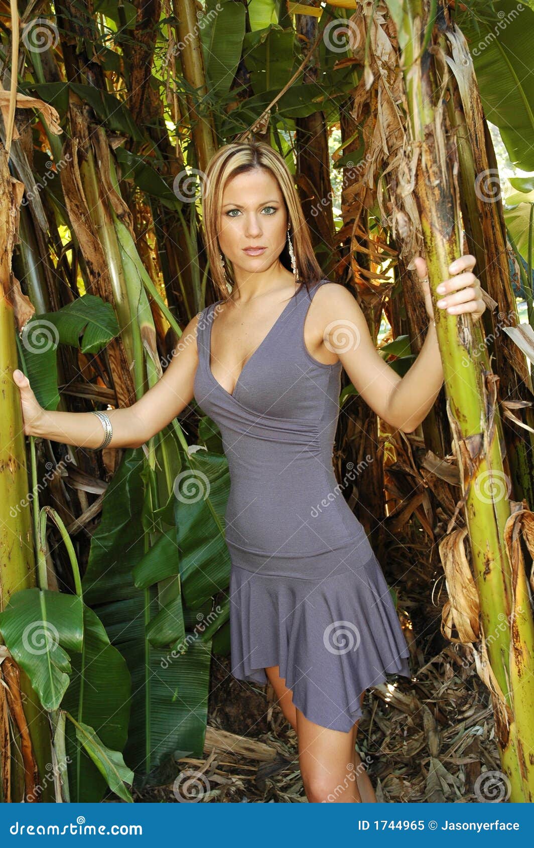 Beautiful Model in the Tropics Stock Image - Image of leaf, tropics ...